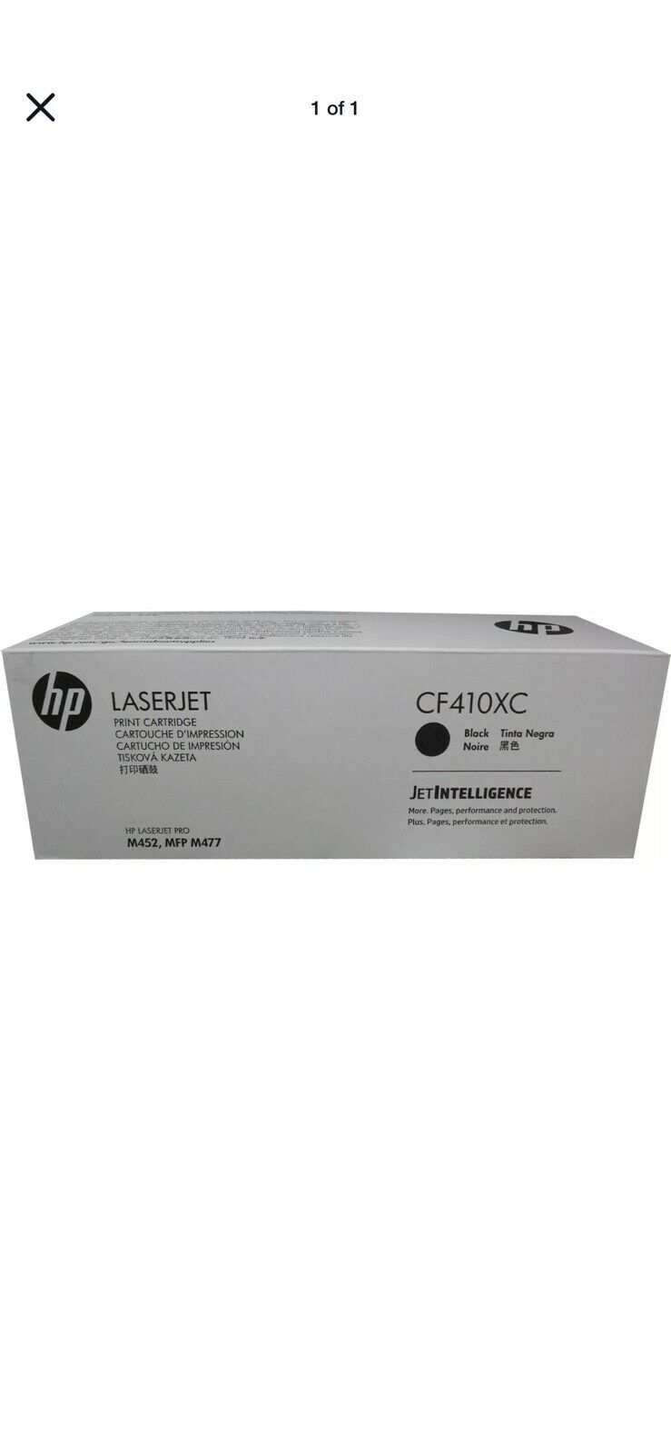 HP 410X CF410XC Same as CF410X Toner Cartridge Black Genuine M452dn M4